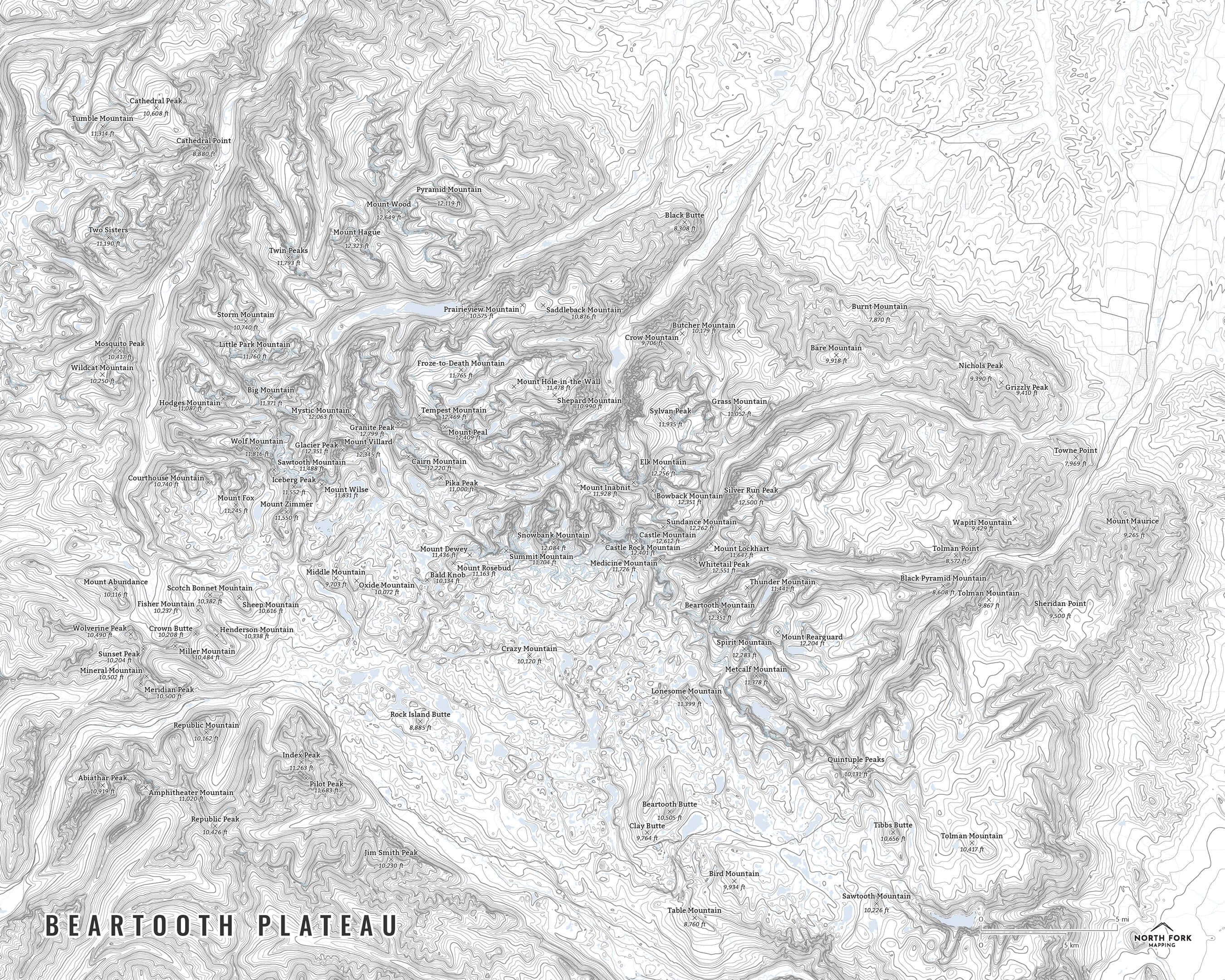 Beartooth Plateau Map, Beartooth Map, the Beartooths, Beartooth Wall ...