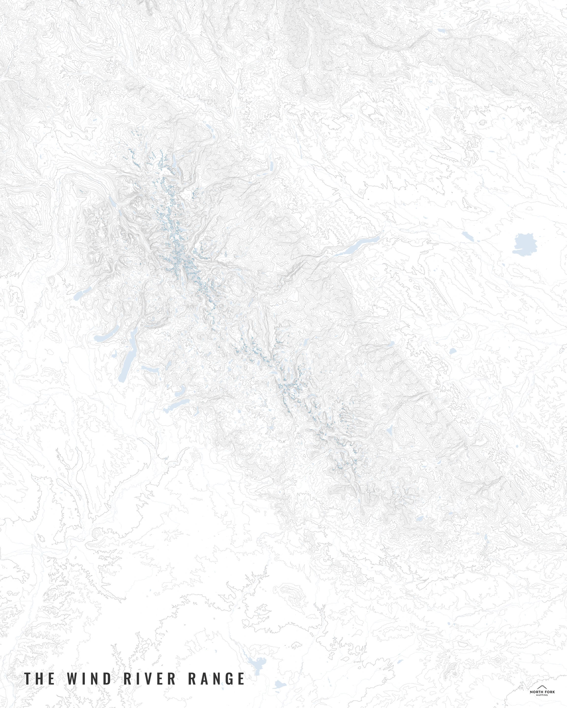 Wind River Range Map - Wyoming Mountains, Continental Divide, Cirque of the Towers, Gannett Peak ...