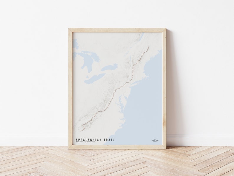 Appalachian Trail Map, Appalachian Trail, Hiking Gift, Walking Gift ...