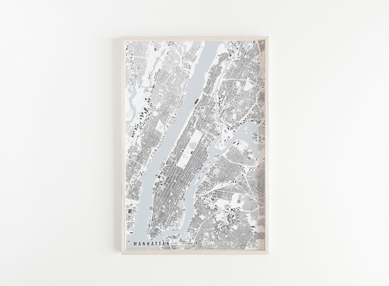 Manhattan Map NYC Map Minimalist Map Wall Art Manhattan - Etsy Canada