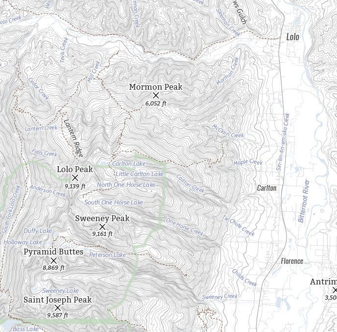 Bitterroot Valley Map Bitterroot Valley, Bitterroot Range, Lolo Montana ...