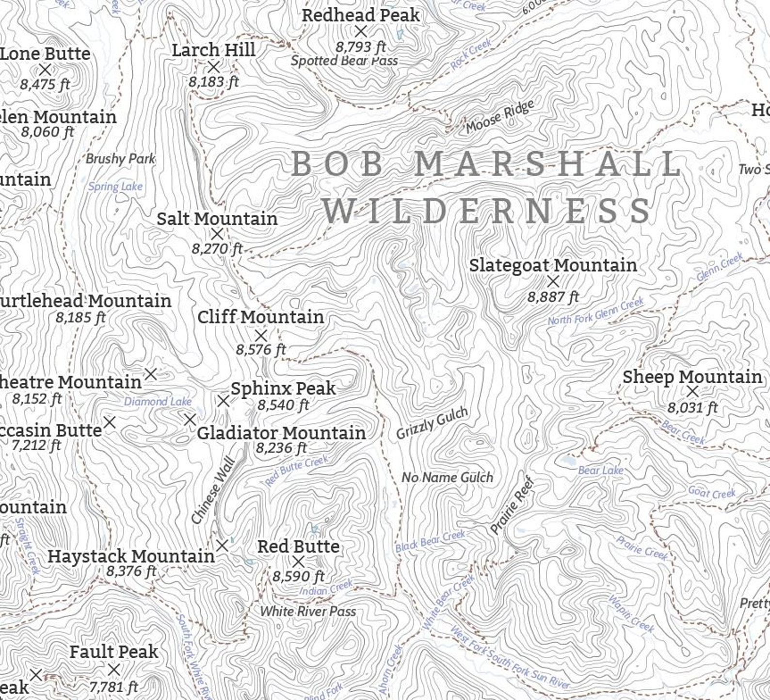 Bob Marshall Wilderness Map, The Bob Marshall, The Bob, Bob Marshall ...