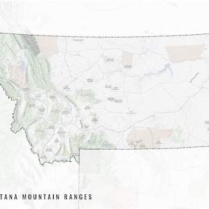 Montana Mountain Ranges Map, Map of Montana, Montana Map, Montana ...