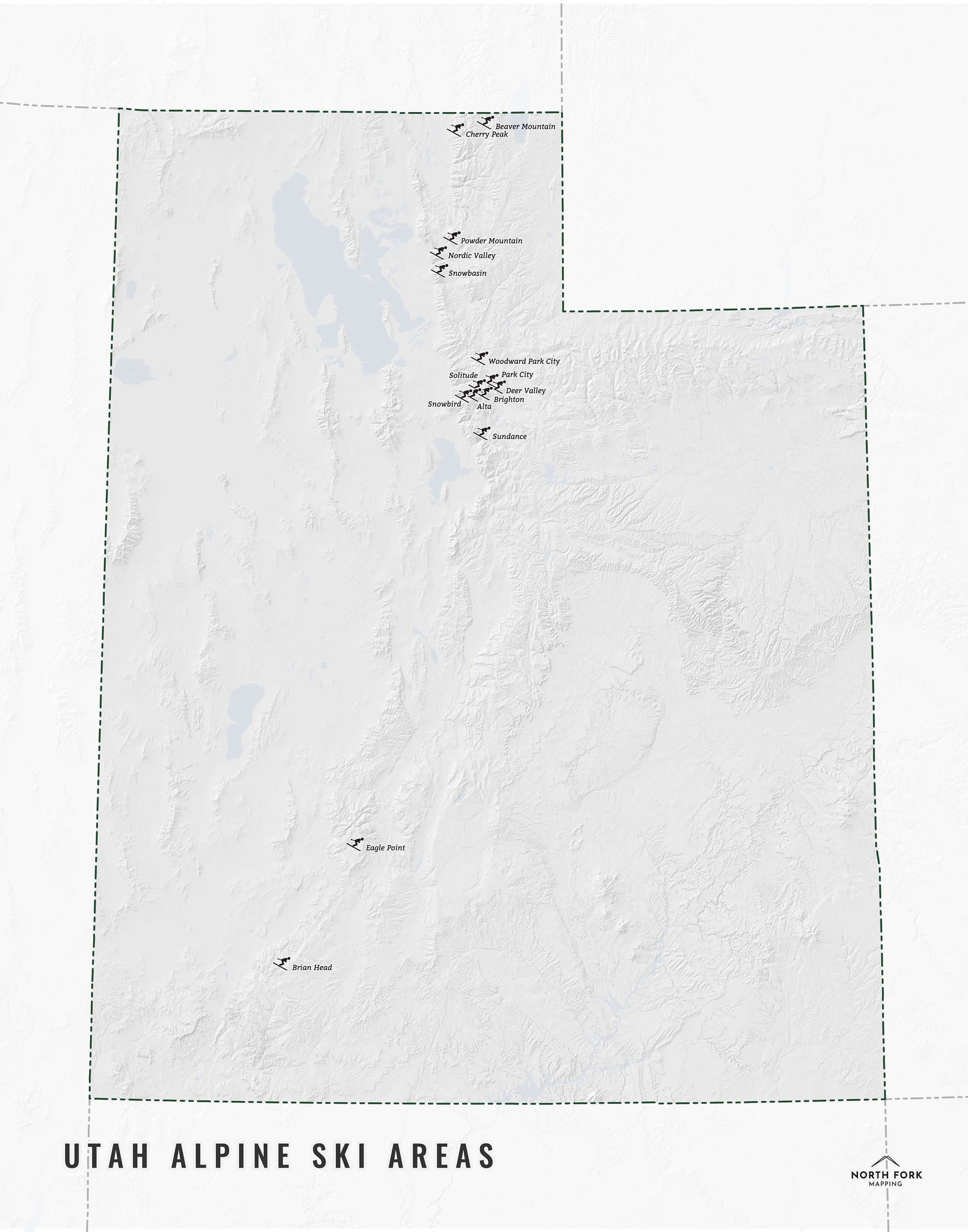 Utah Ski Map - Snowbird, Alta, Deer Valley, Park City, Snowbasin ...