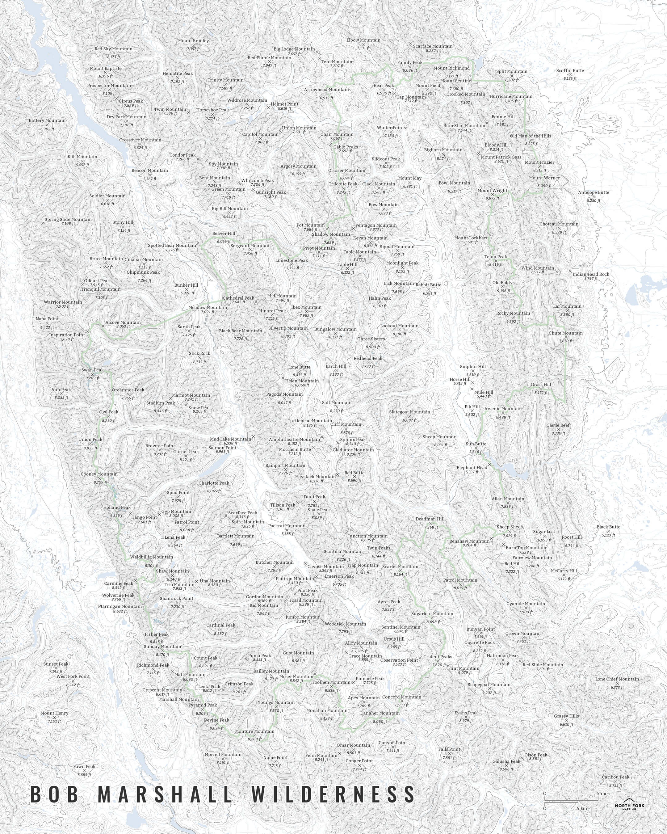 Bob Marshall Wilderness Map, the Bob Marshall, the Bob, Bob Marshall ...