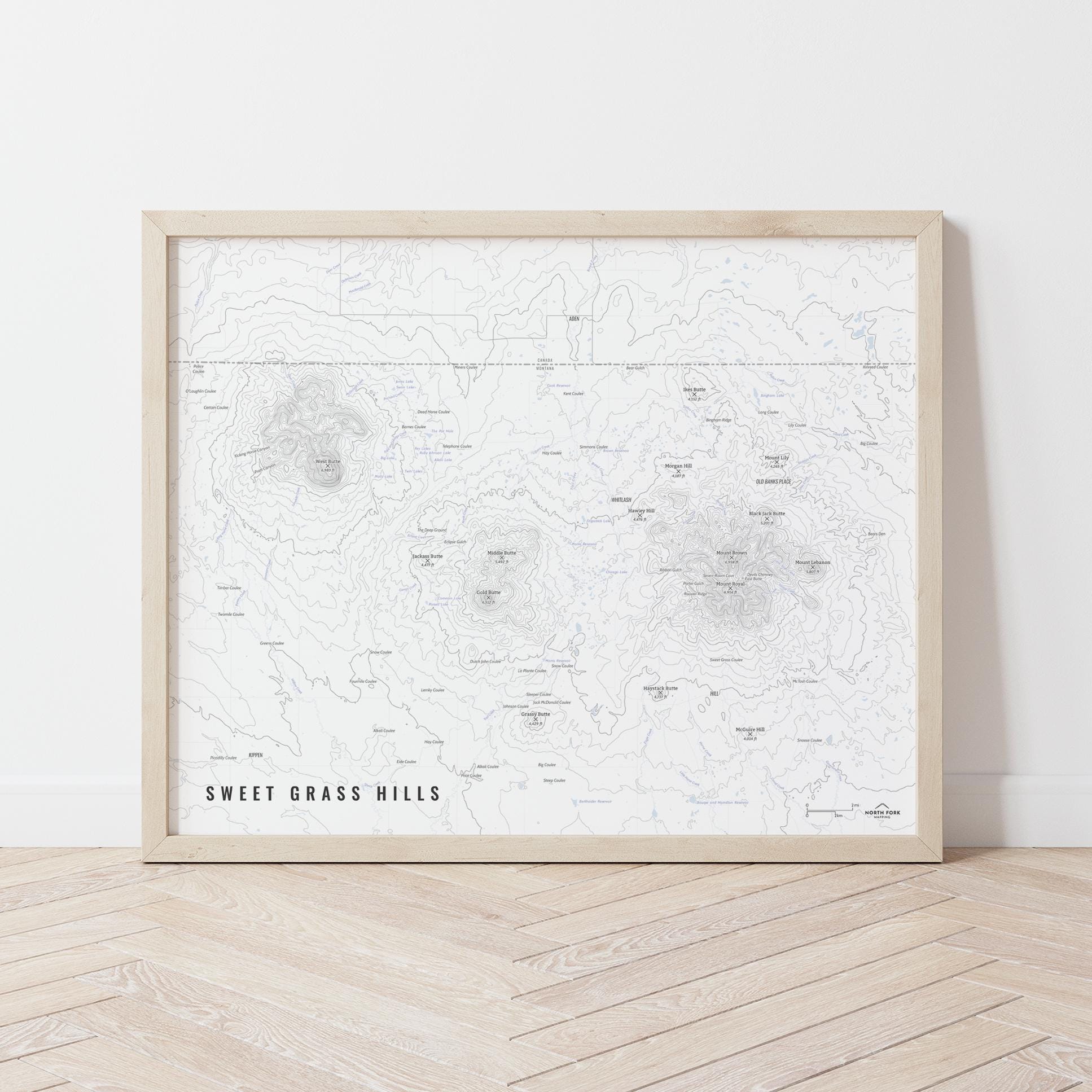 Sweet Grass Hills Map - West Butte, Middle Butte, East Butte, North ...