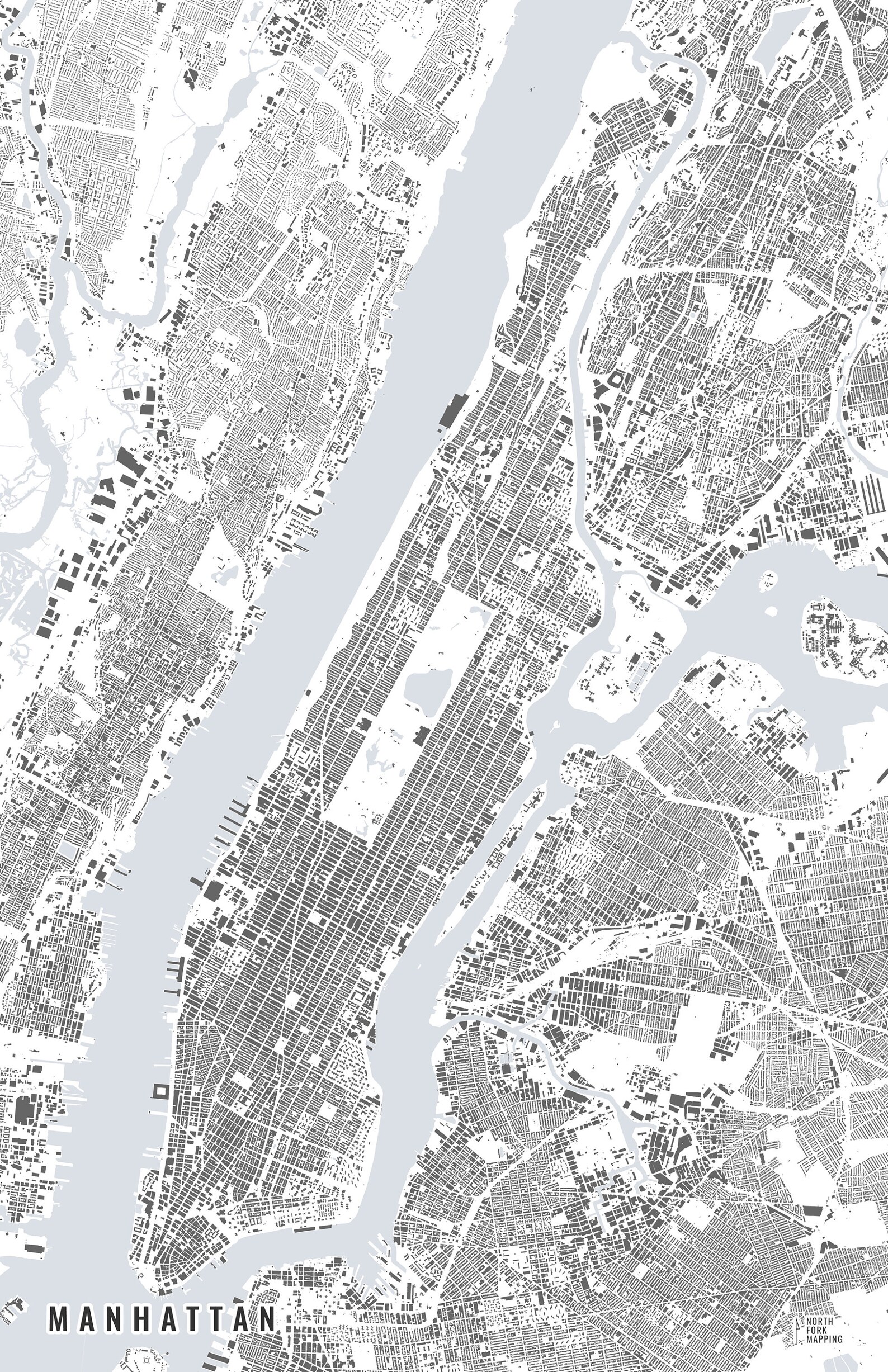 Manhattan Map, NYC Map, Minimalist Map, Wall Art, Manhattan Gift ...