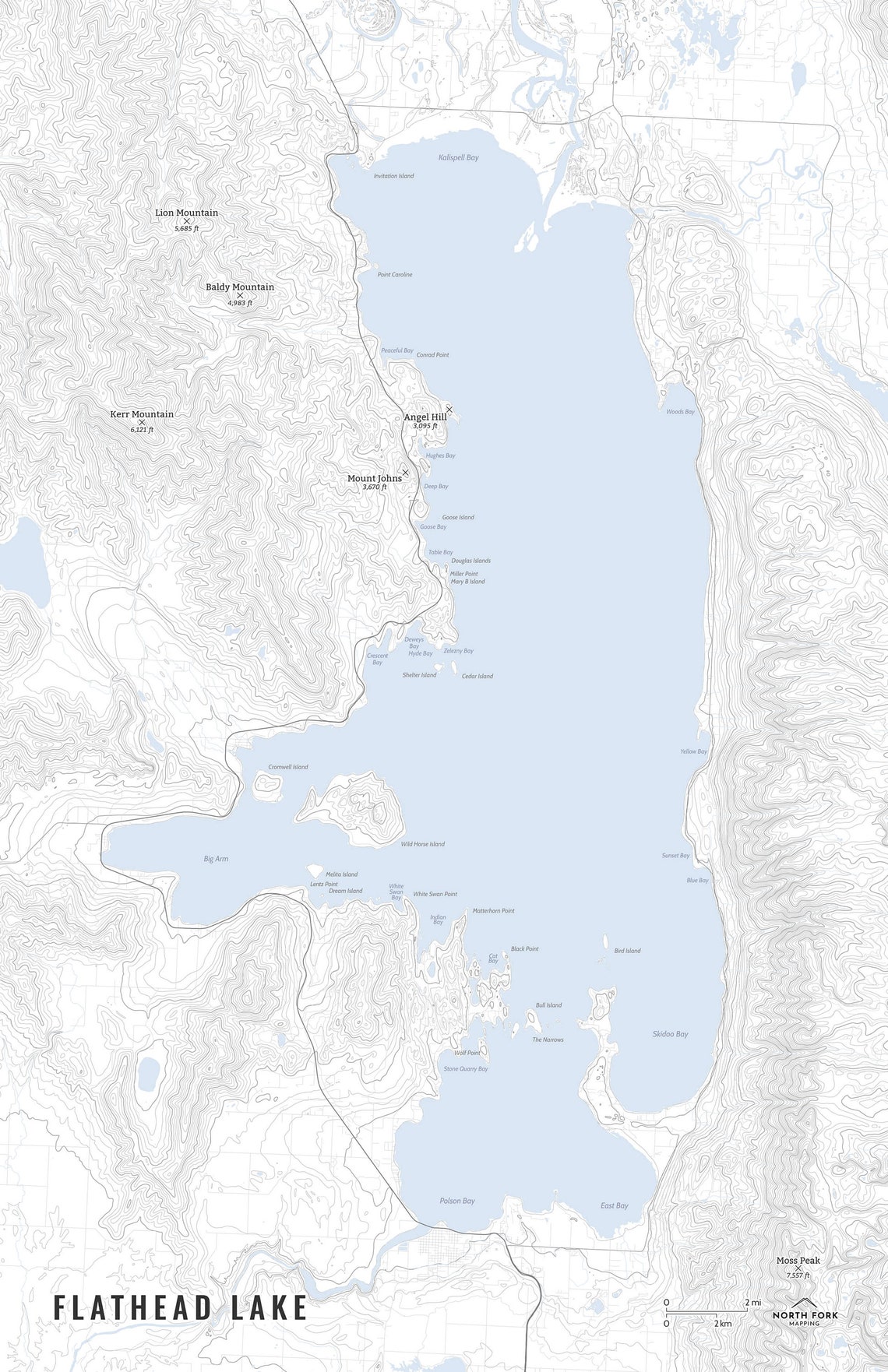 Flathead Lake Map - Flathead Lake, Flathead Lake Art, Flathead Lake ...