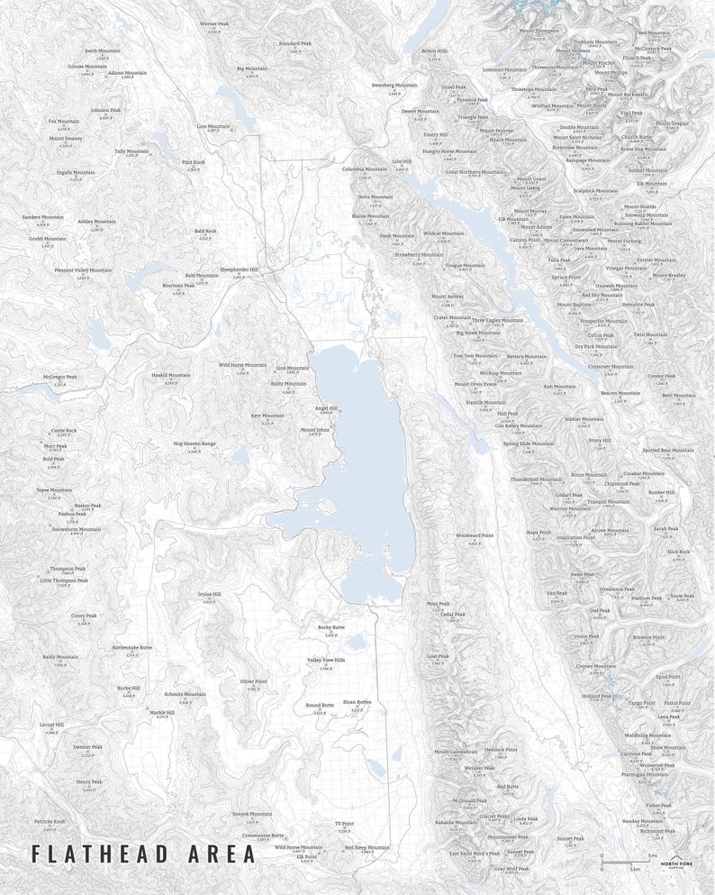 Flathead Area Map - Flathead Lake, Flathead Lake Art, Flathead Lake ...