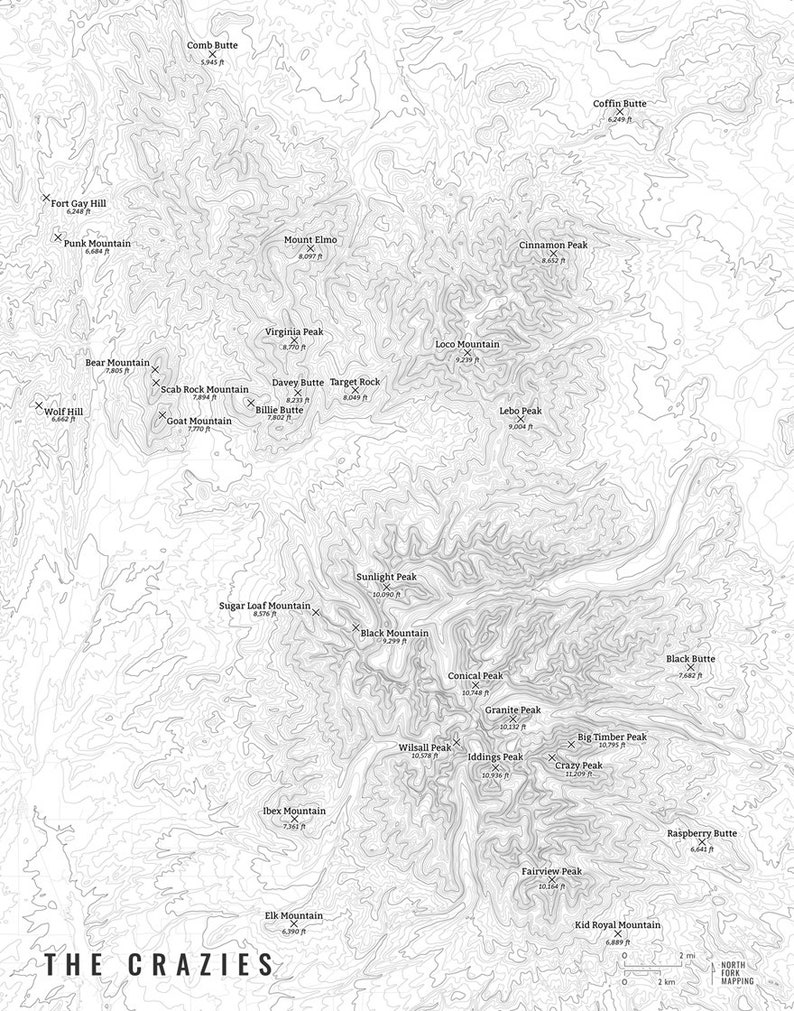 The Crazies, the Crazies Map, Crazy Mountains, Crazy Mountain Wall Art ...