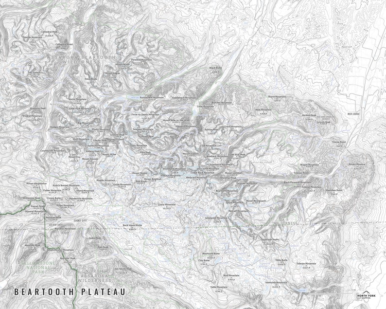 Beartooth Plateau Map, Beartooth Map, the Beartooths, Beartooth Wall ...