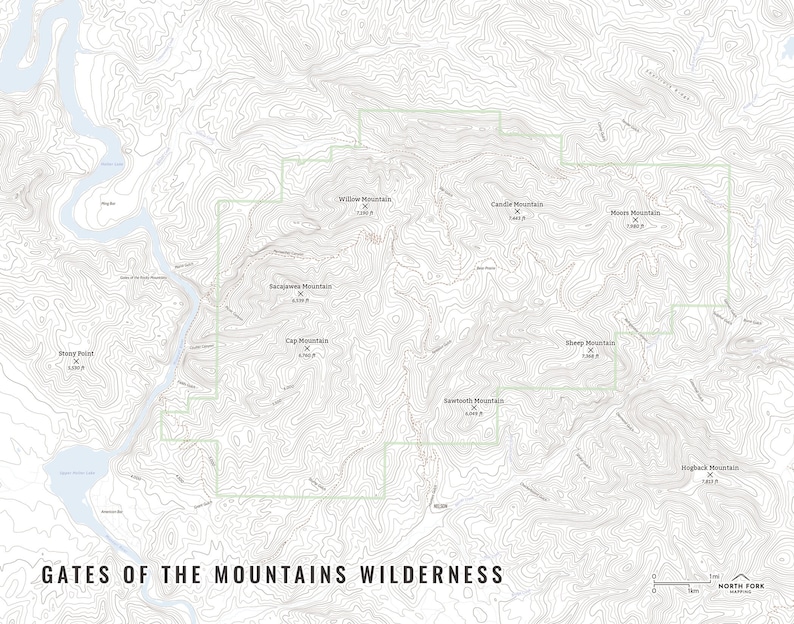 Gates of the Mountains Wilderness Map - Montana Wilderness, Helena ...
