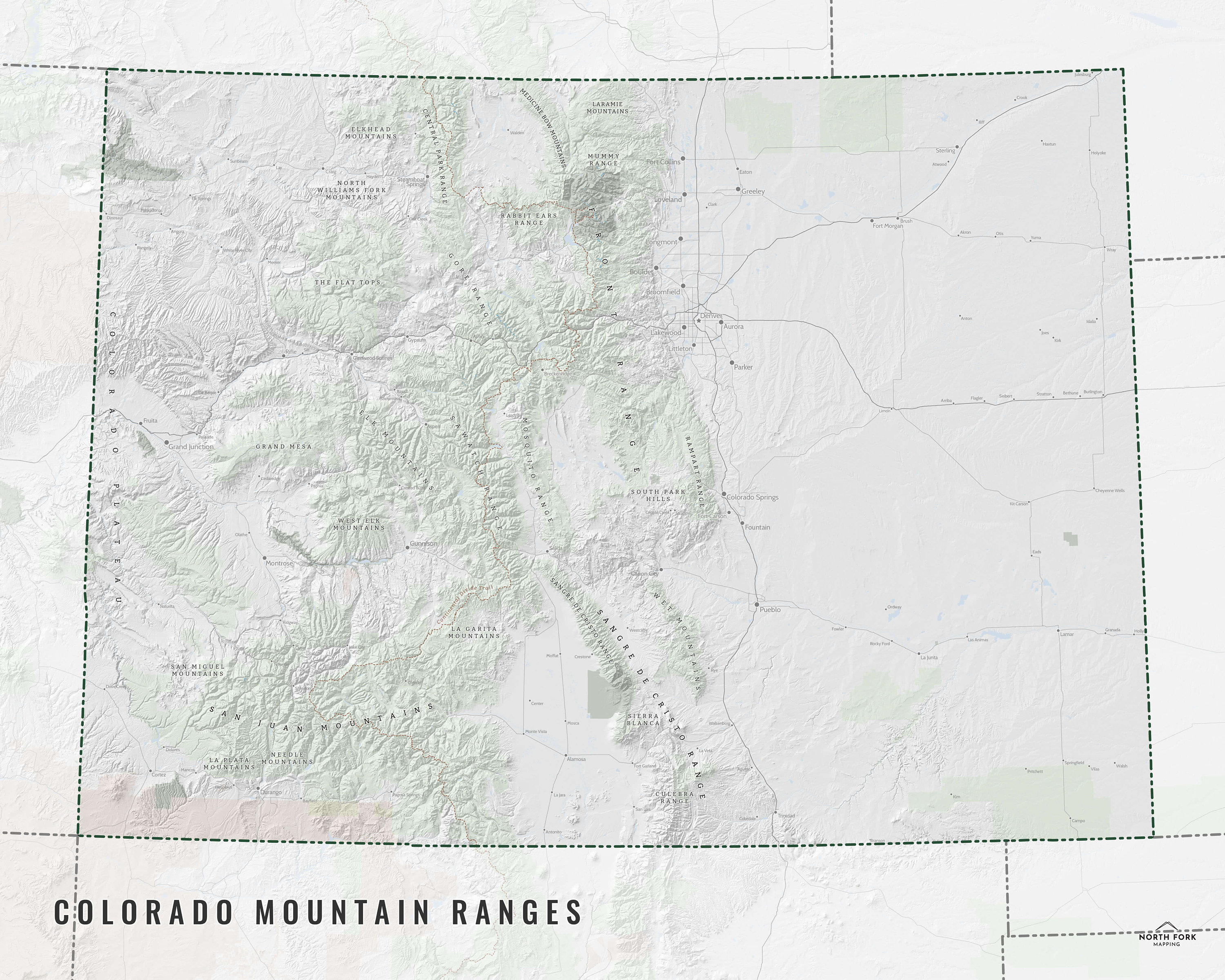 Colorado Mountain Ranges Map, Map of Colorado, Colorado Map, Colorado ...