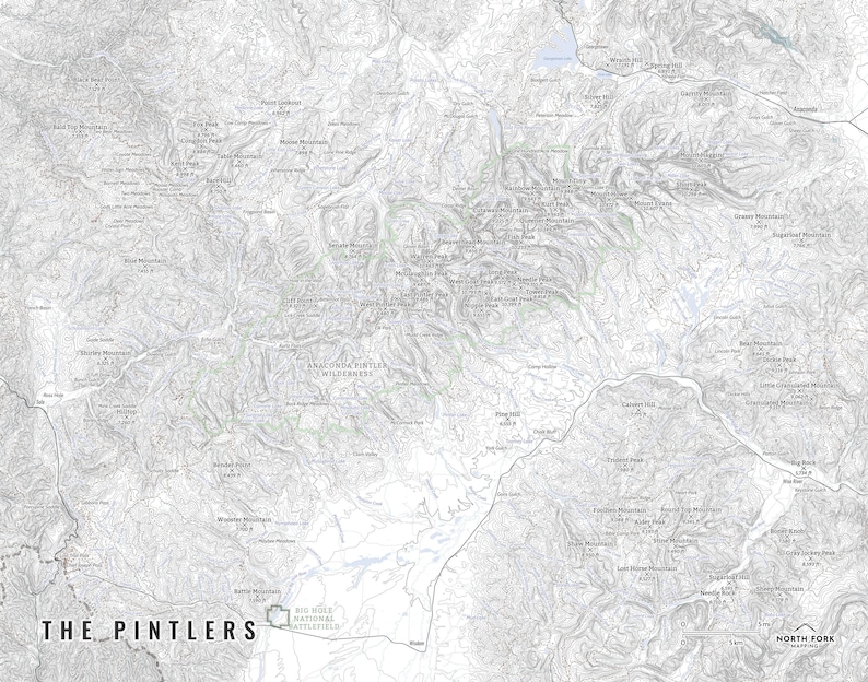 The Pintlers Map - Pintlers, Anaconda Range, Anaconda, Sula, Anaconda ...