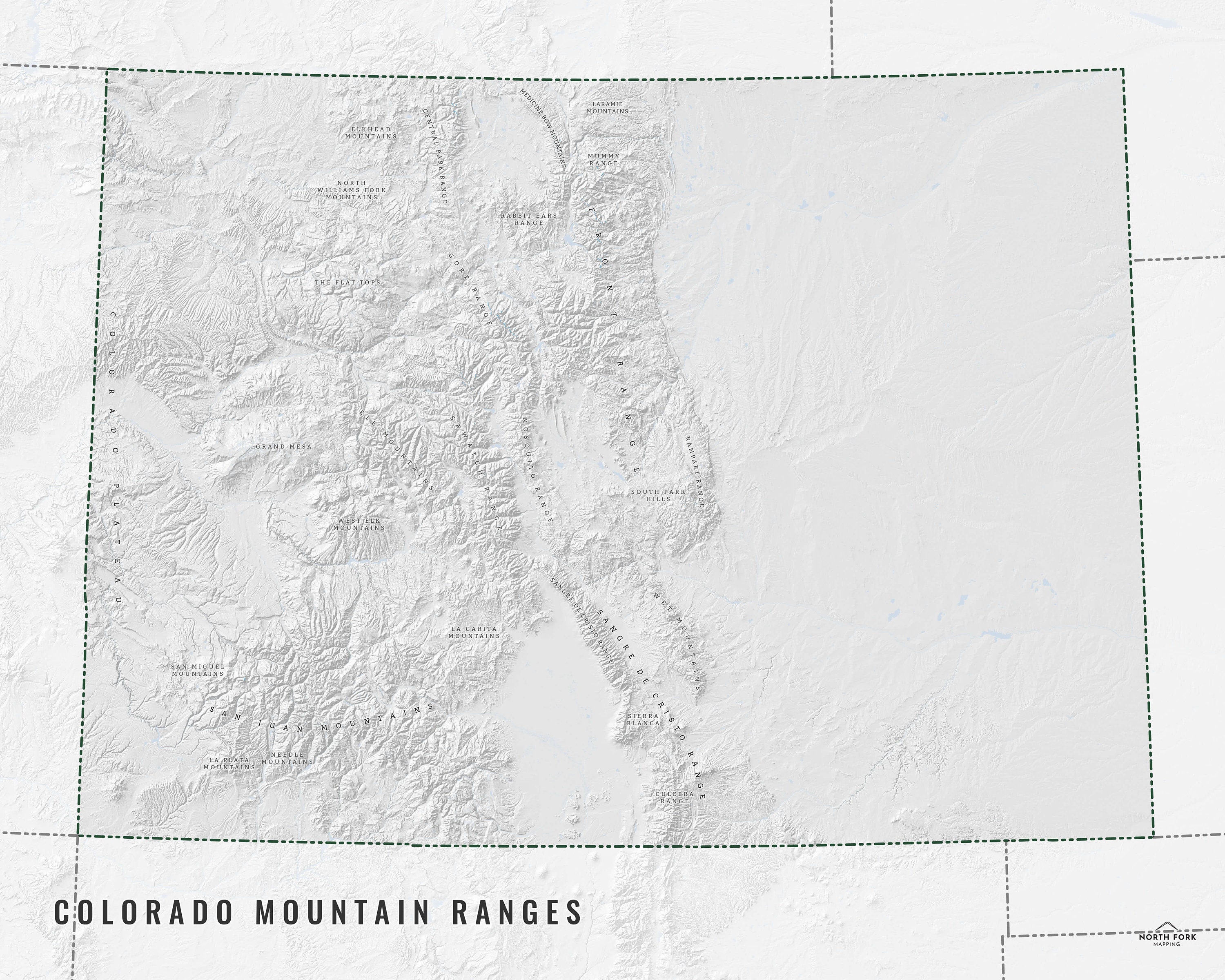 Colorado Mountain Ranges Map, Map of Colorado, Colorado Map, Colorado ...