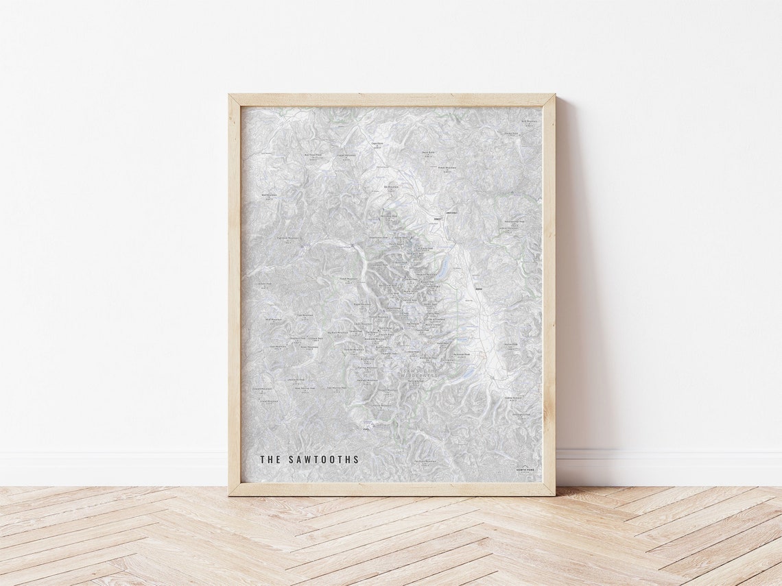 Sawtooths Map - the Sawtooths, Sawtooth Mountains, Idaho Mountain Map ...