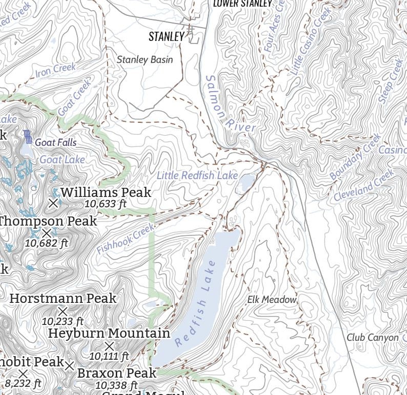 Sawtooths Map - the Sawtooths, Sawtooth Mountains, Idaho Mountain Map ...