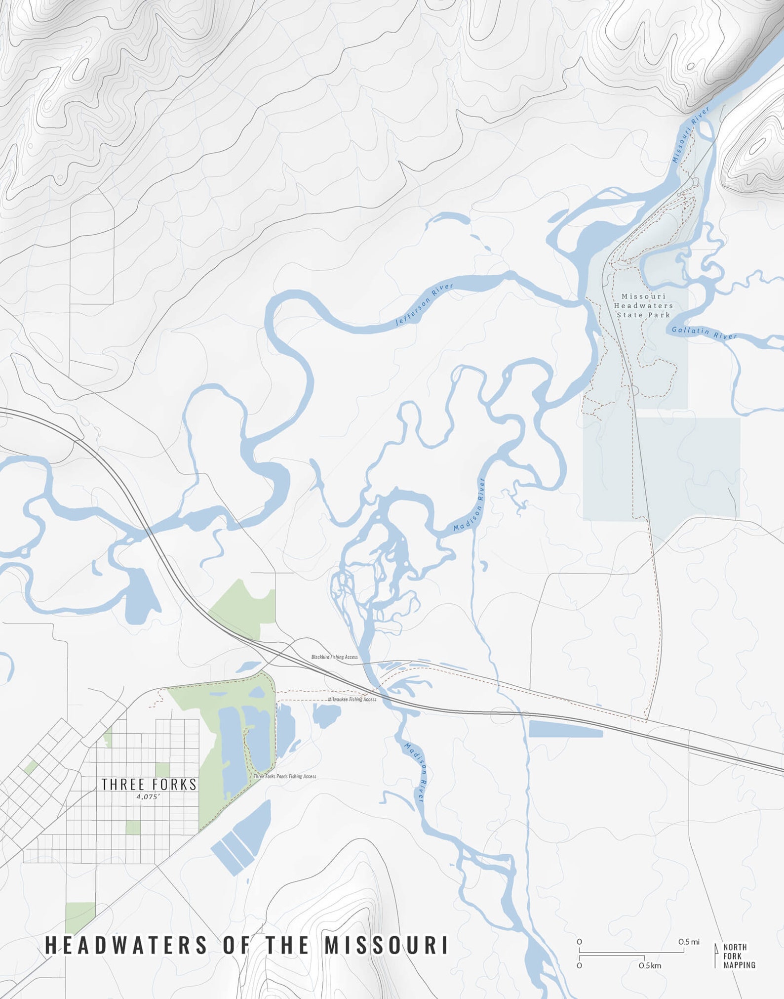 Headwaters of the Missouri Map, Missouri Headwaters, Missouri ...