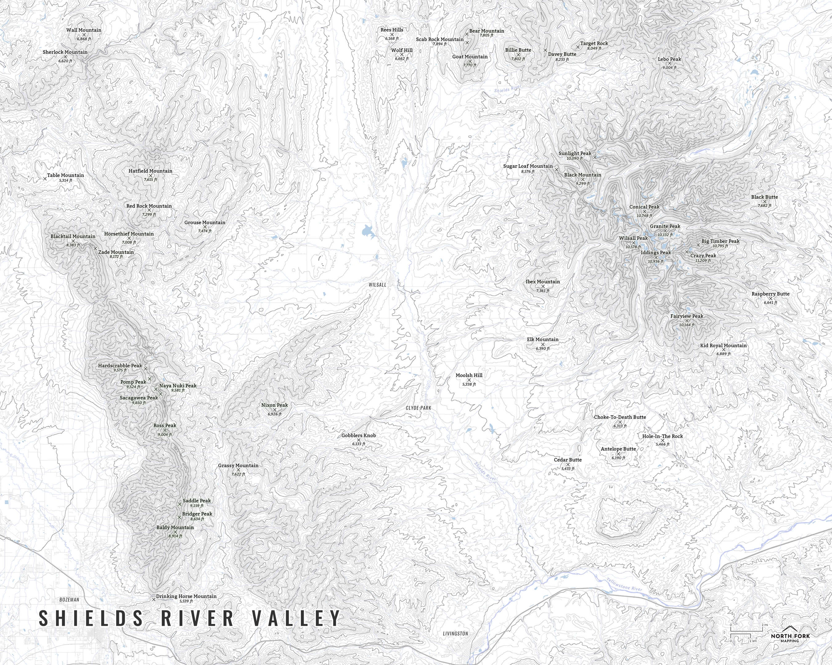 Shields River Valley Map, Shields River Valley, Livingston Montana ...