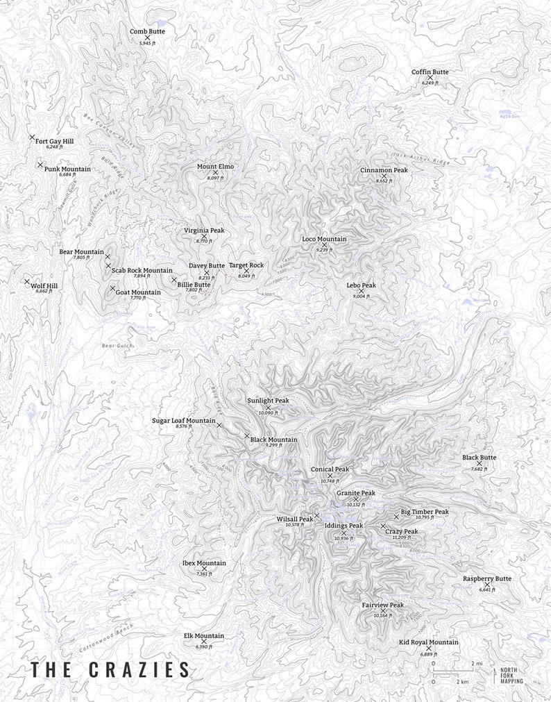 The Crazies, the Crazies Map, Crazy Mountains, Crazy Mountain Wall Art ...