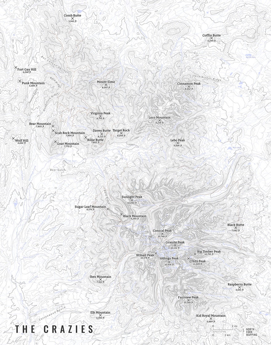 The Crazies, the Crazies Map, Crazy Mountains, Crazy Mountain Wall Art ...