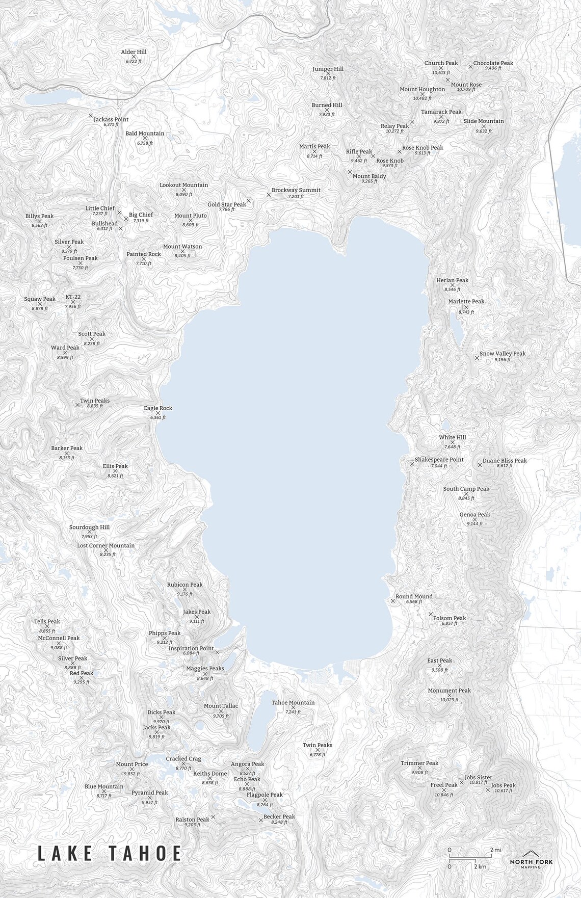Lake Tahoe Map Lake Tahoe, Tahoe, Lake Tahoe Art, Lake Tahoe Print ...