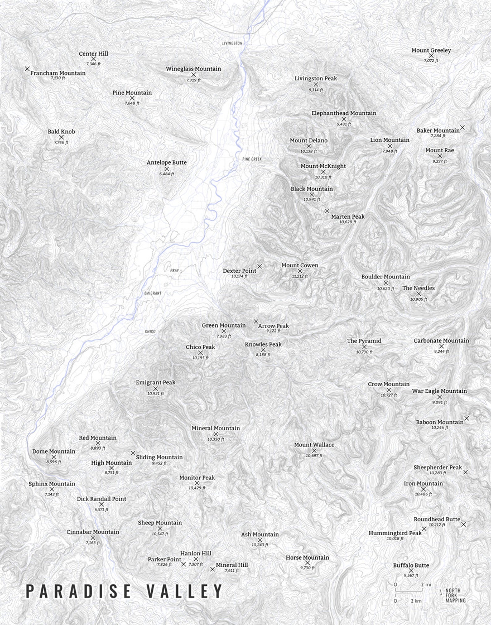 Paradise Valley Map, Map of Paradise Valley, Livingston Montana ...