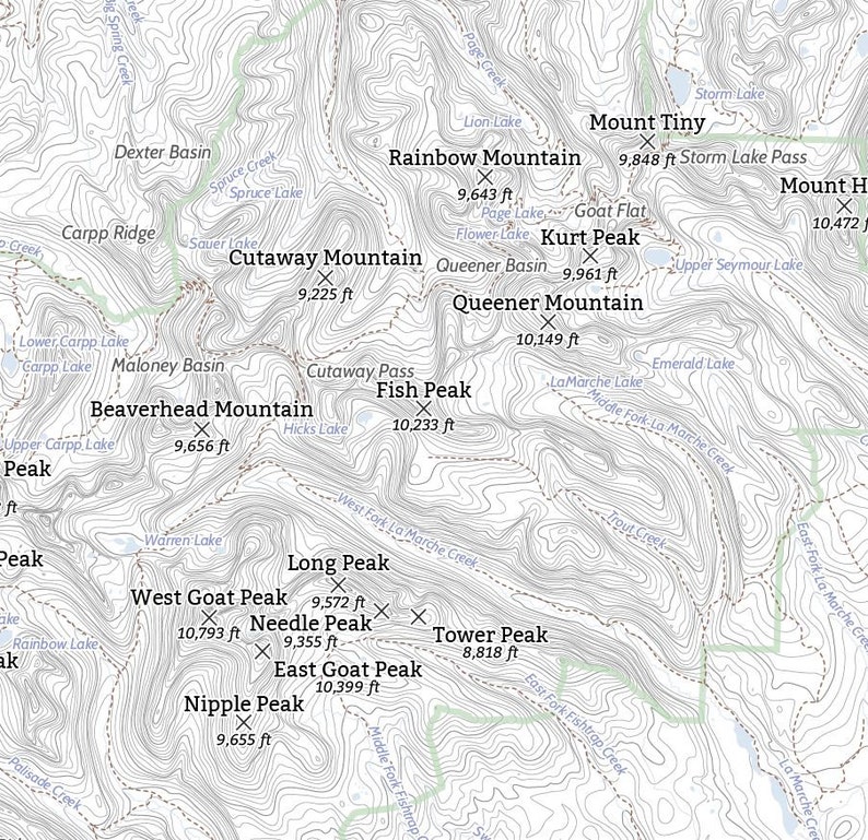 Anaconda Range Map - Pintlers, Anaconda Range, Anaconda, Sula, Anaconda ...
