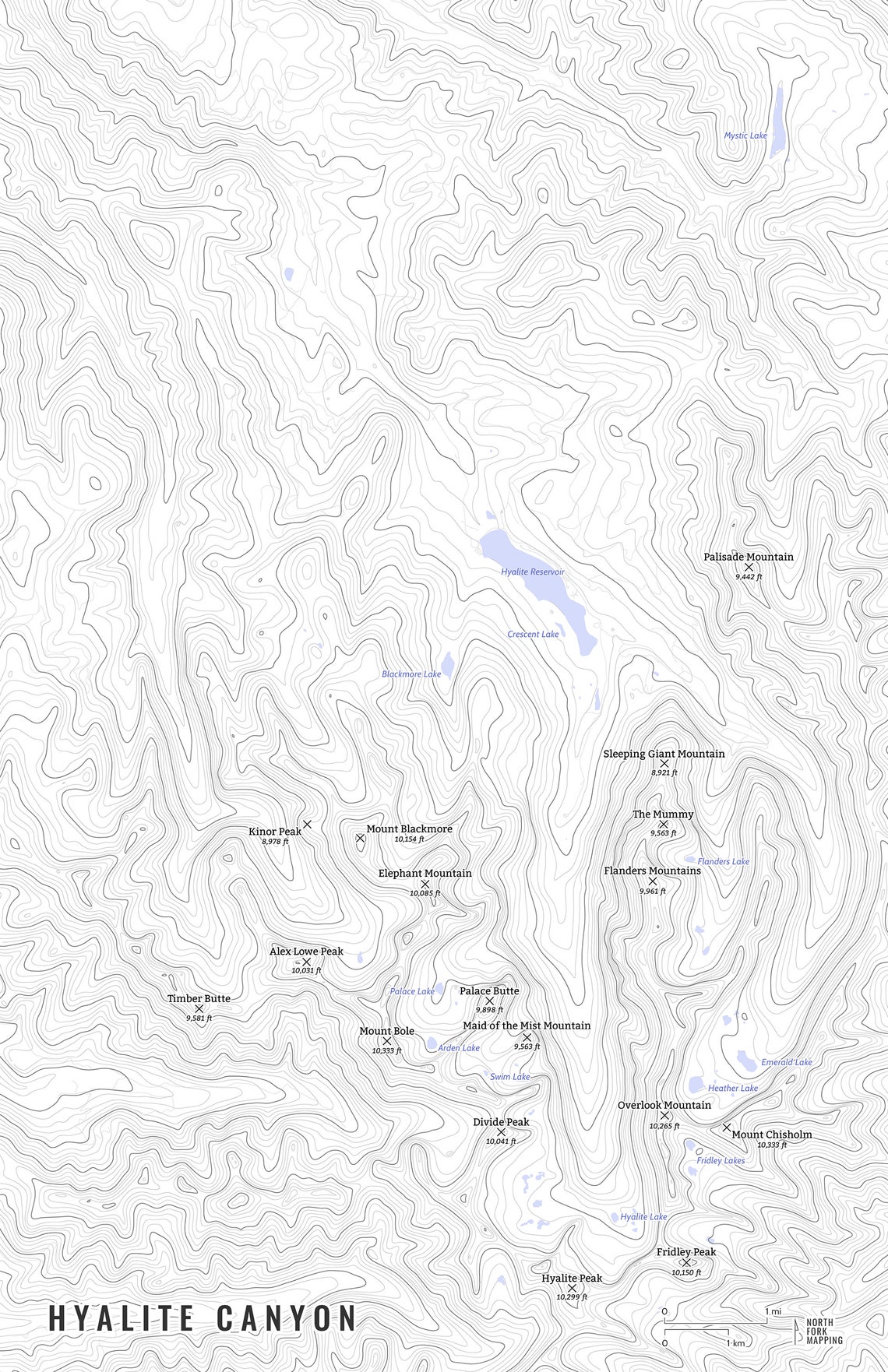 Hyalite Canyon Map - Hyalite Reservoir, Bozeman Montana, Montana Map - Etsy