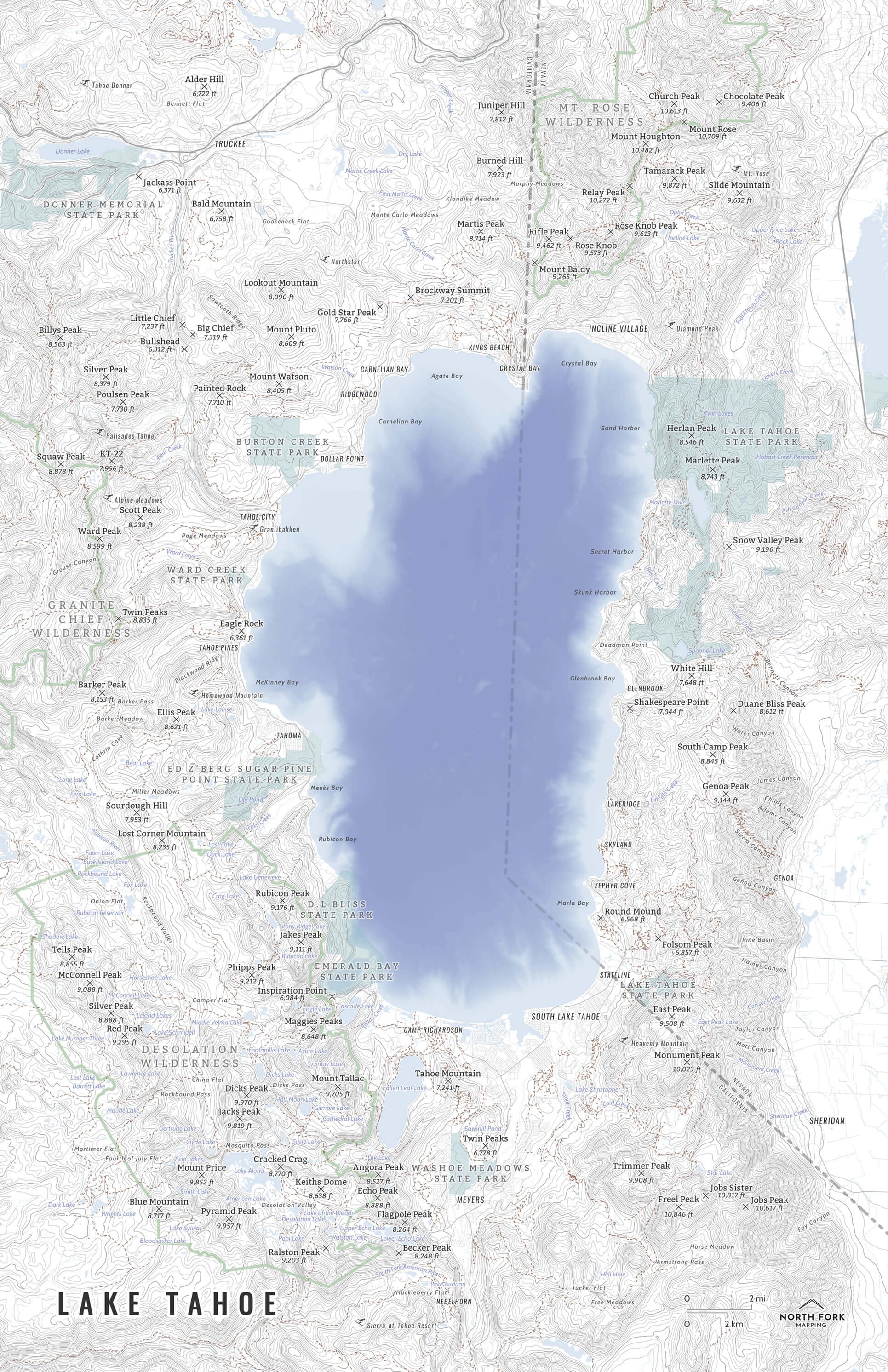 Lake Tahoe Bathymetry Map - Lake Tahoe, Tahoe, Lake Tahoe Art, Lake ...