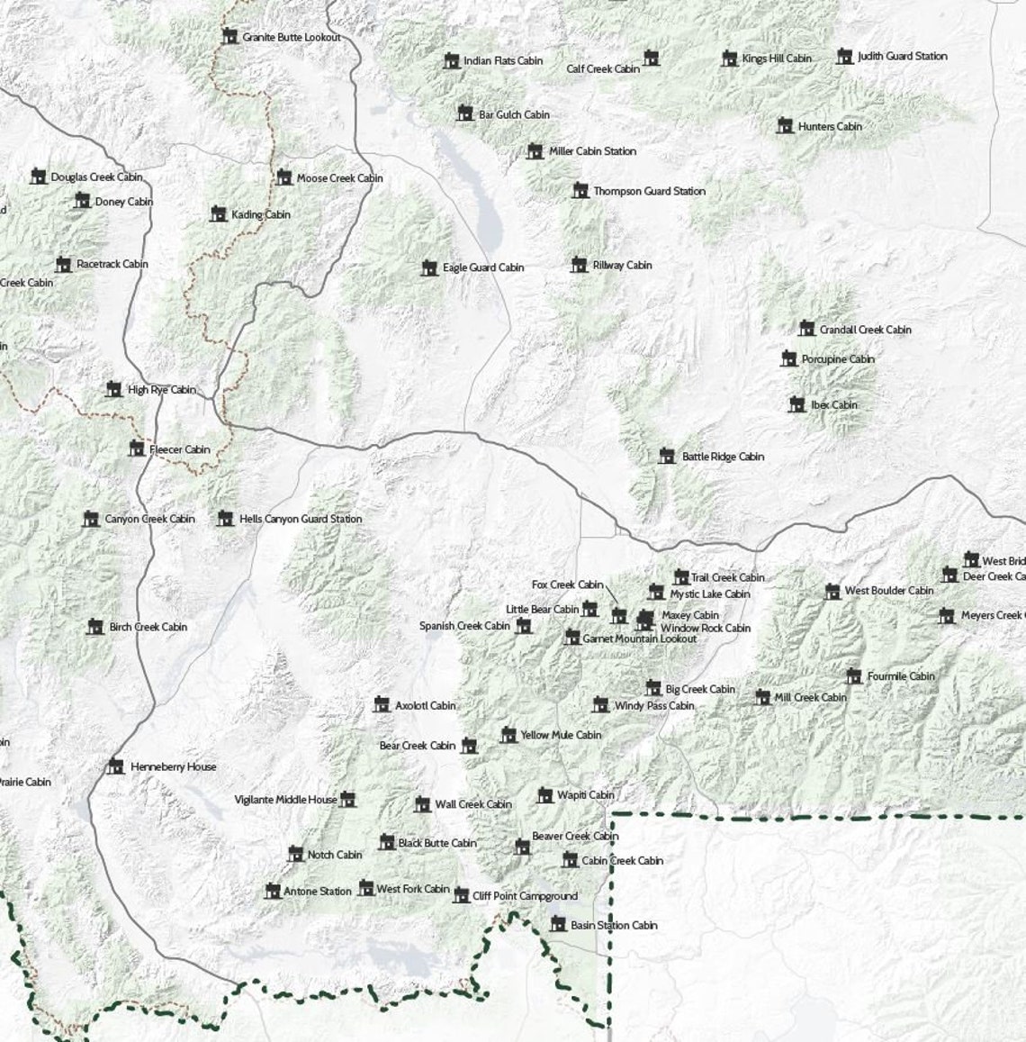 Montana Forest Service Cabin Map Forest Service USFS Forest | Etsy