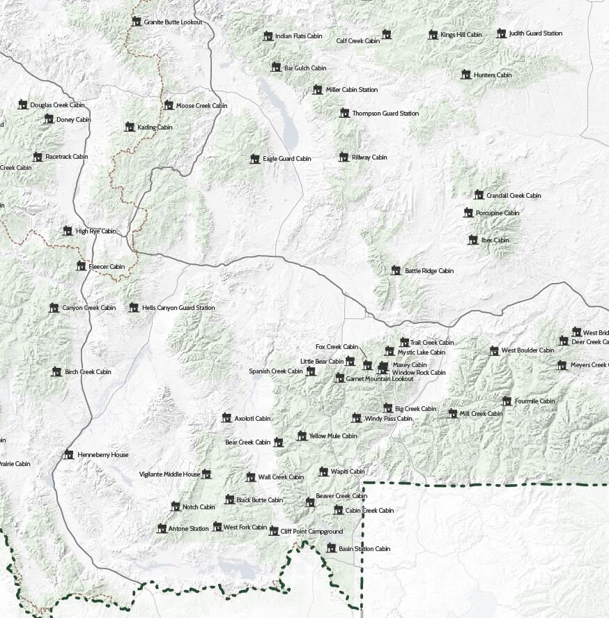 Montana Forest Service Cabin Map Forest Service USFS Forest - Etsy
