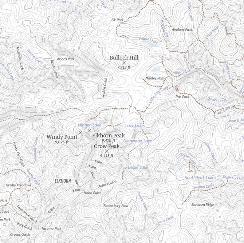 The Elkhorn Mountains Map - the Elkhorns, Helena, Townsend, Whitehall ...