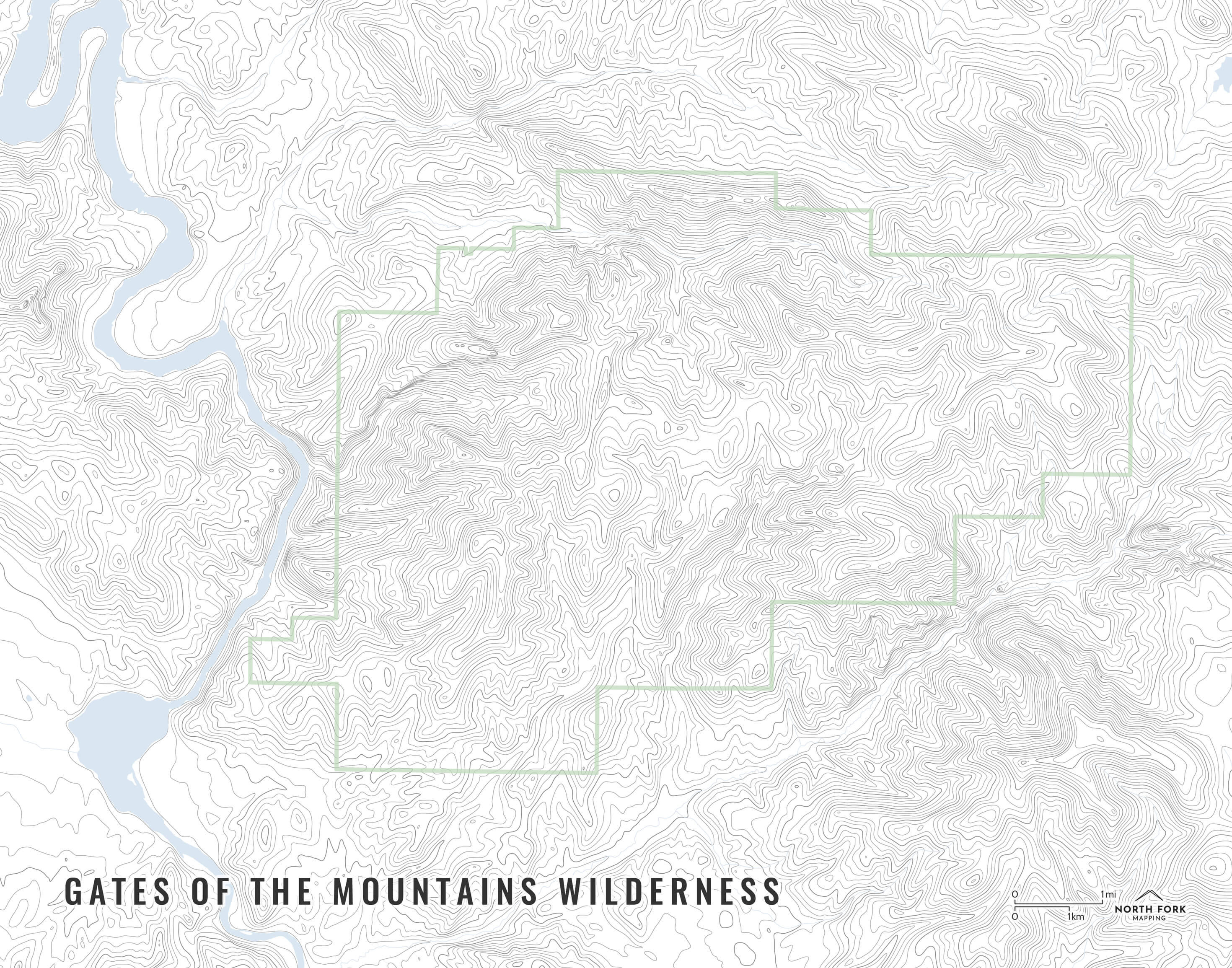 Gates of the Mountains Wilderness Map - Montana Wilderness, Helena ...