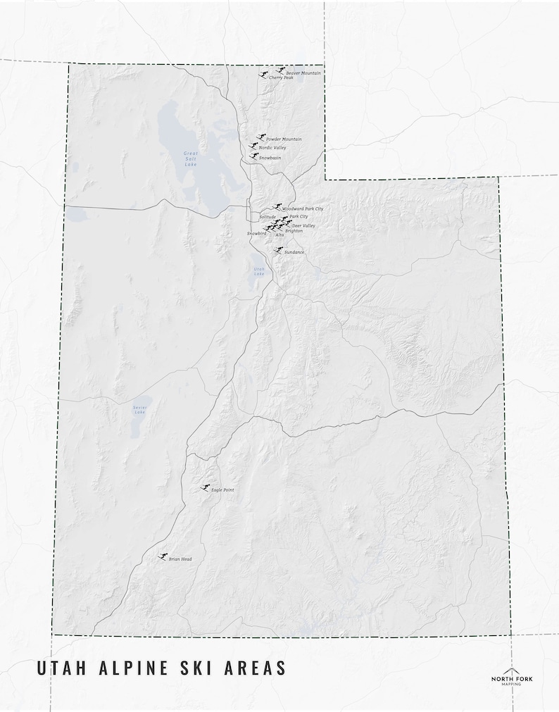 Utah Ski Map - Snowbird, Alta, Deer Valley, Park City, Snowbasin ...
