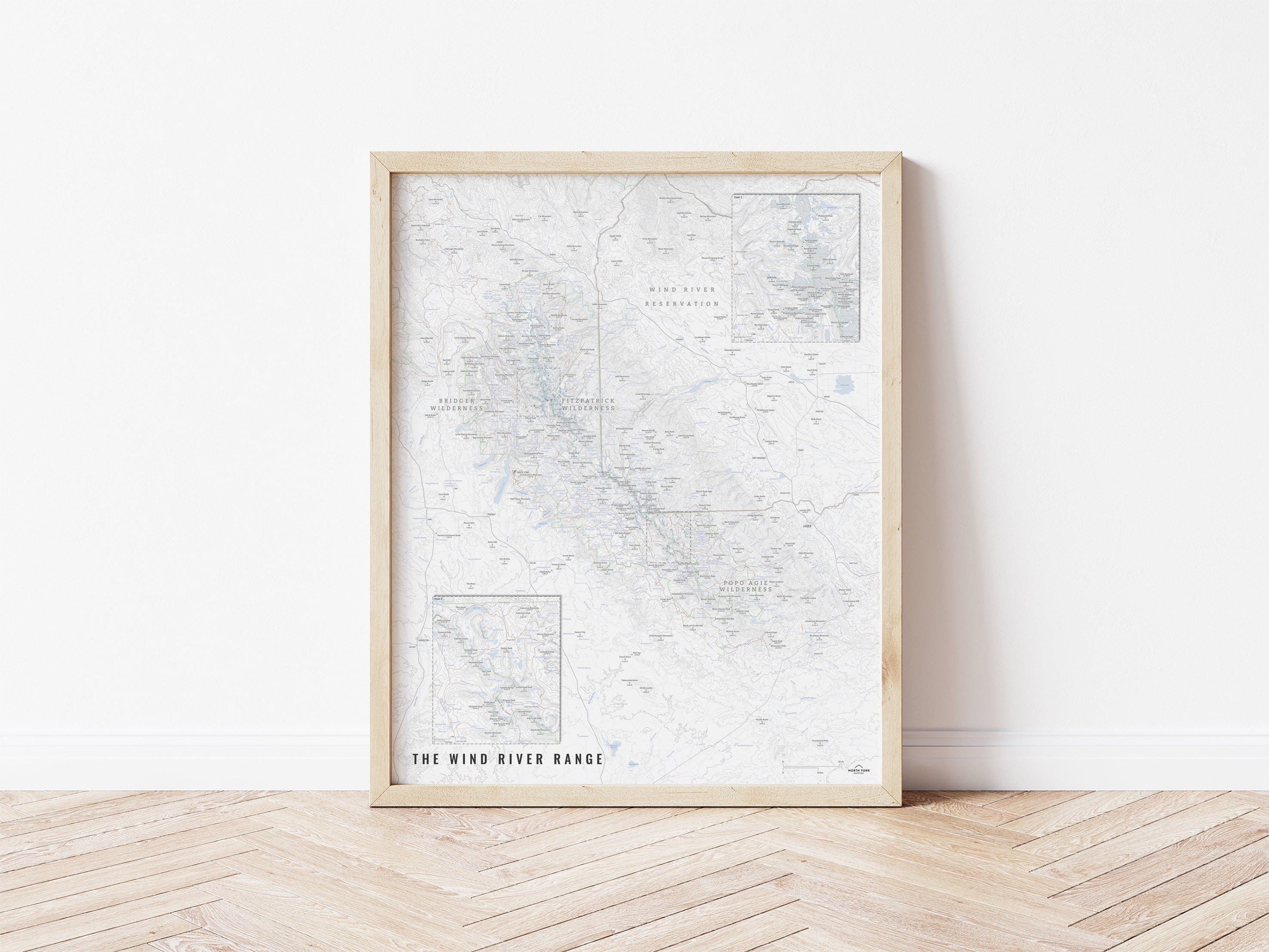 Wind River Range Map - Wyoming Mountains, Continental Divide, Cirque of ...