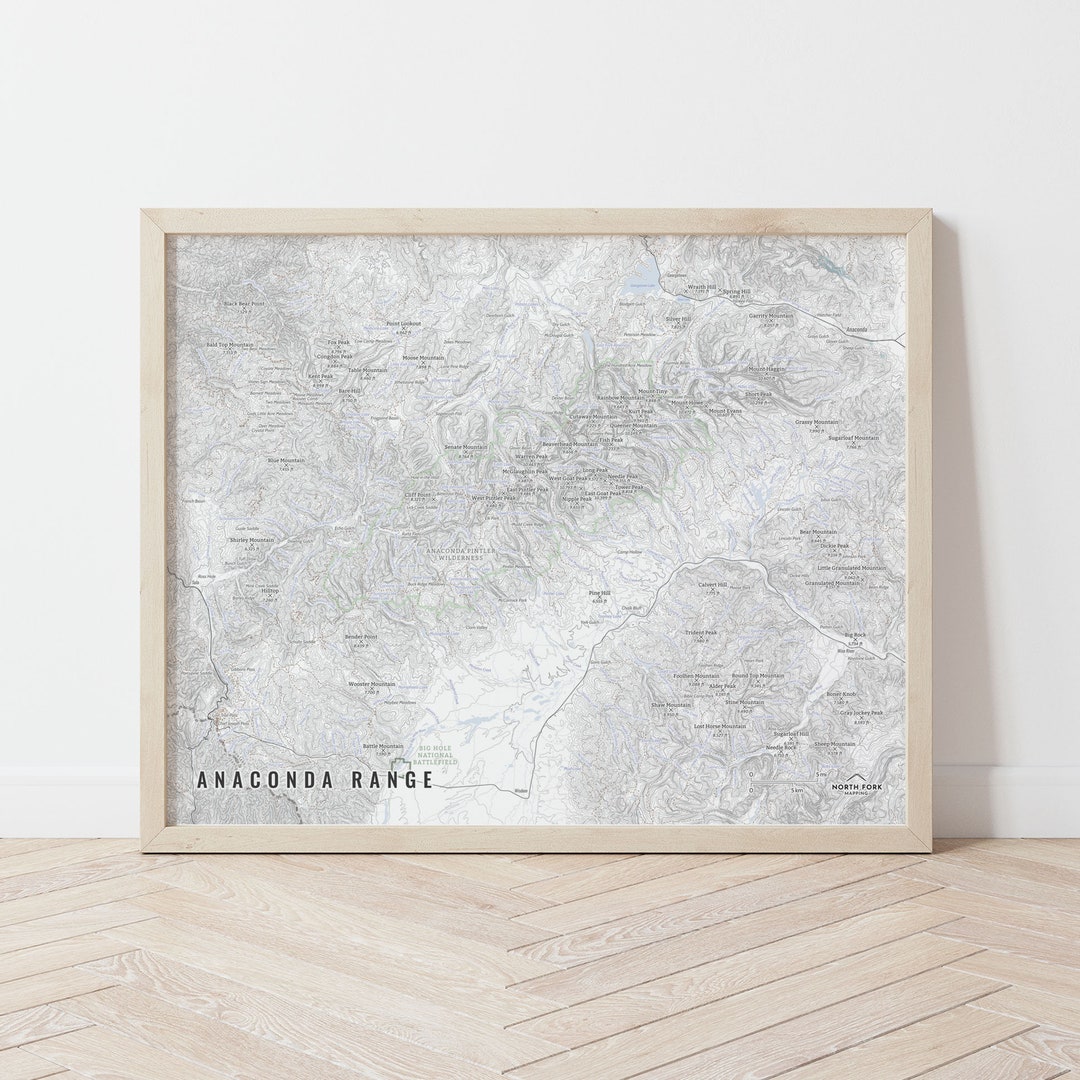 Anaconda Range Map - Pintlers, Anaconda Range, Anaconda, Sula, Anaconda ...