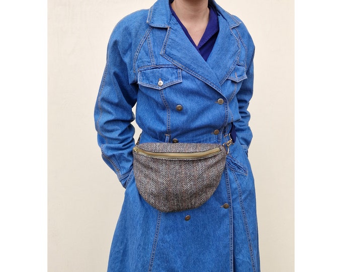Practical Hipbag Brown Hip Bag Made of Recycled Tweed Fabric - Etsy