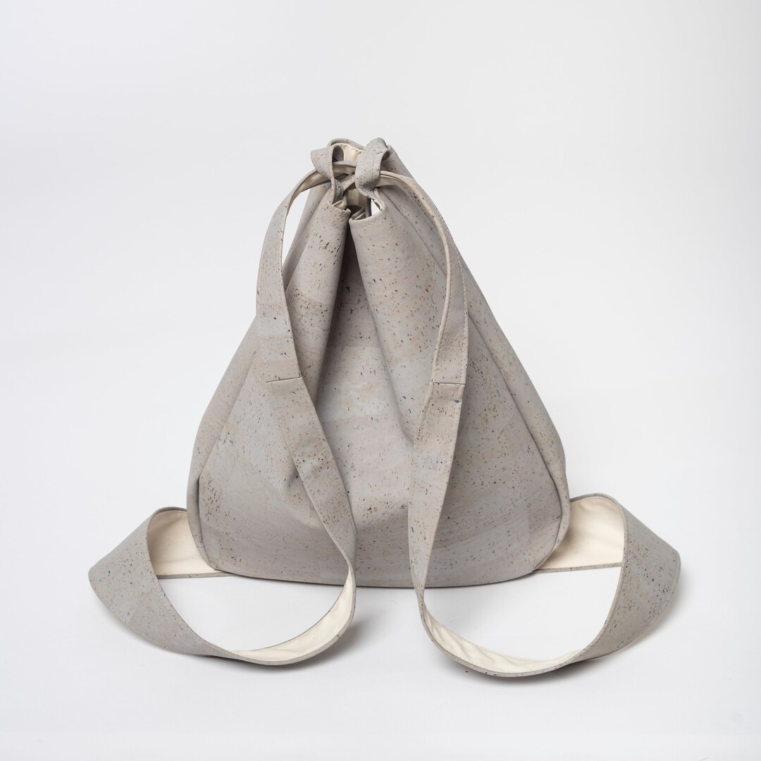 Multifunctional Backpack Bag, Grey Shoulder Bag, Vegan Bag, Cork Fabric ...