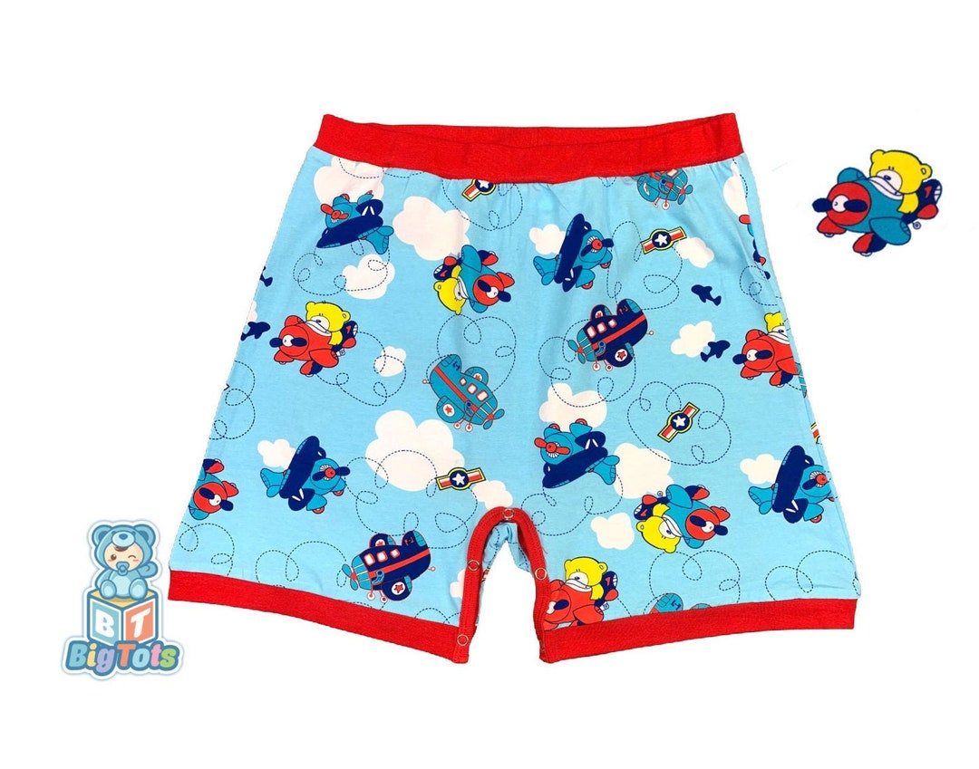 ABDL Small to 2X Snap Shorts Airplane Teddy's Pocket Adult Baby Age Play - Etsy