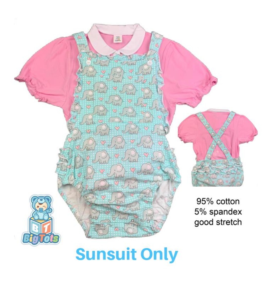 ABDL Elephants and Hearts Sunsuit Romper Adult Baby - Etsy