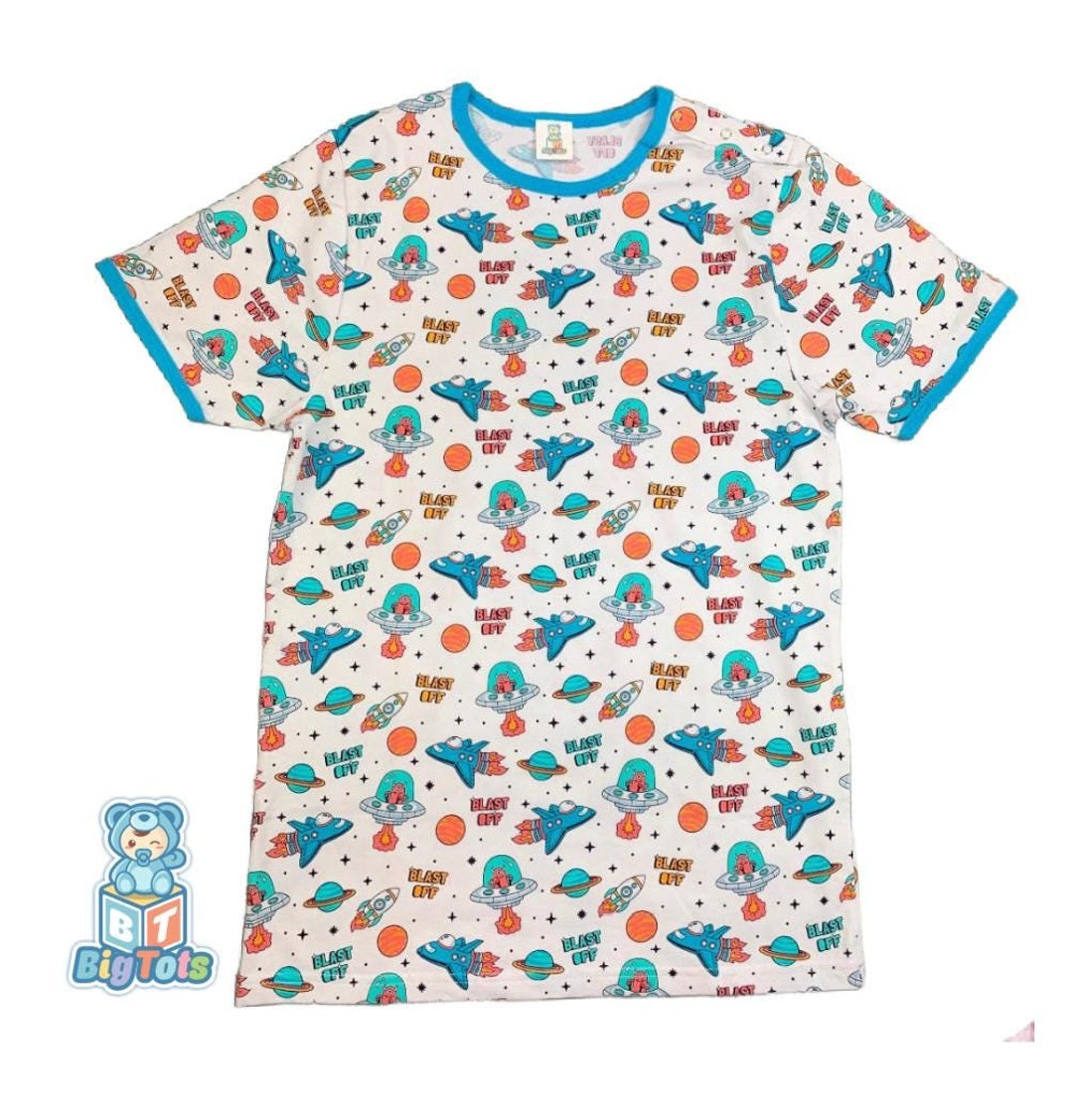 ABDL Space Blast off Snap Shoulder Top Shirt Adult Baby - Etsy
