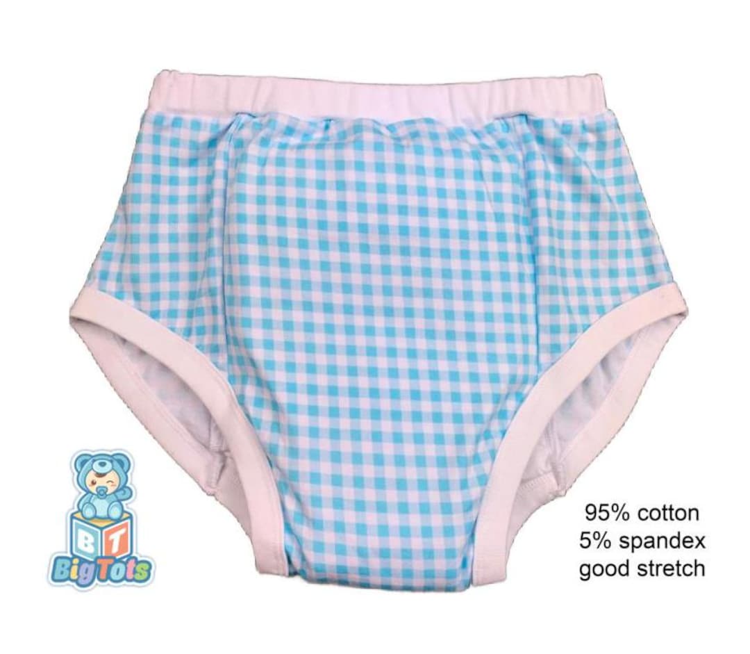 ABDL Blue and White Gingham Training Pants Incontinence Adult Baby - Etsy