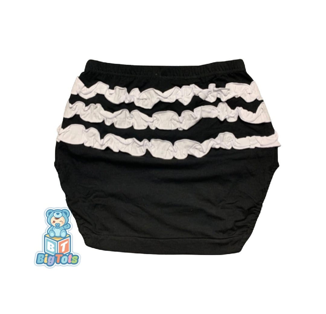 Adult Baby Ruffle Bottom Black W/white Diaper Pants ABDL - Etsy