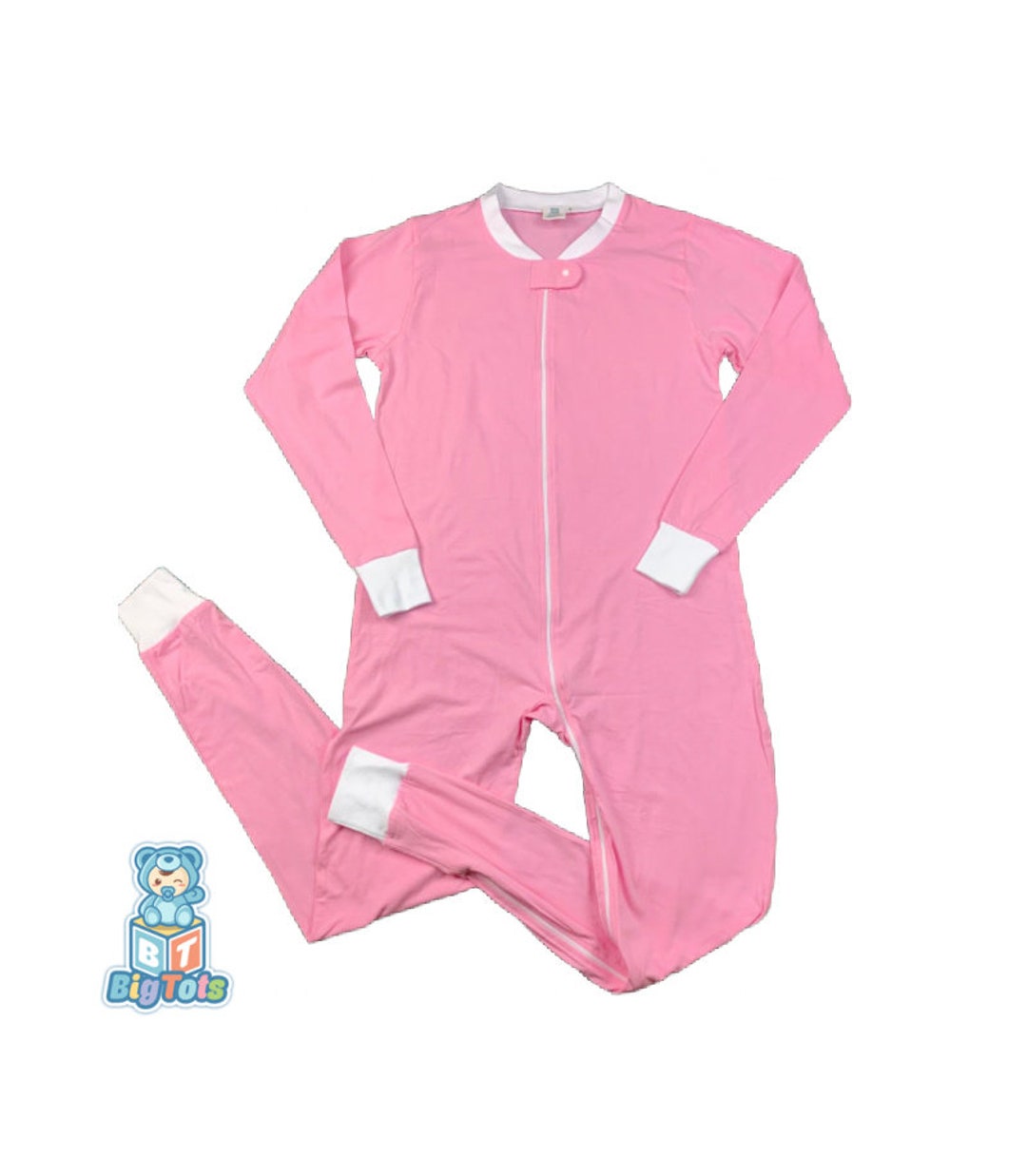 Adult Baby Pink Zippered Sleeper Adult Baby - Etsy