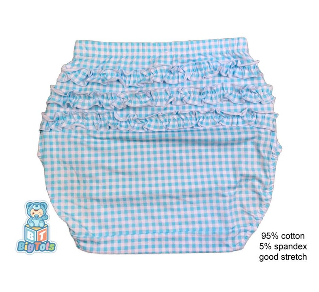 ABDL RUFFLE Blue and White Gingham Check Diaper Cover Adult Baby - Etsy
