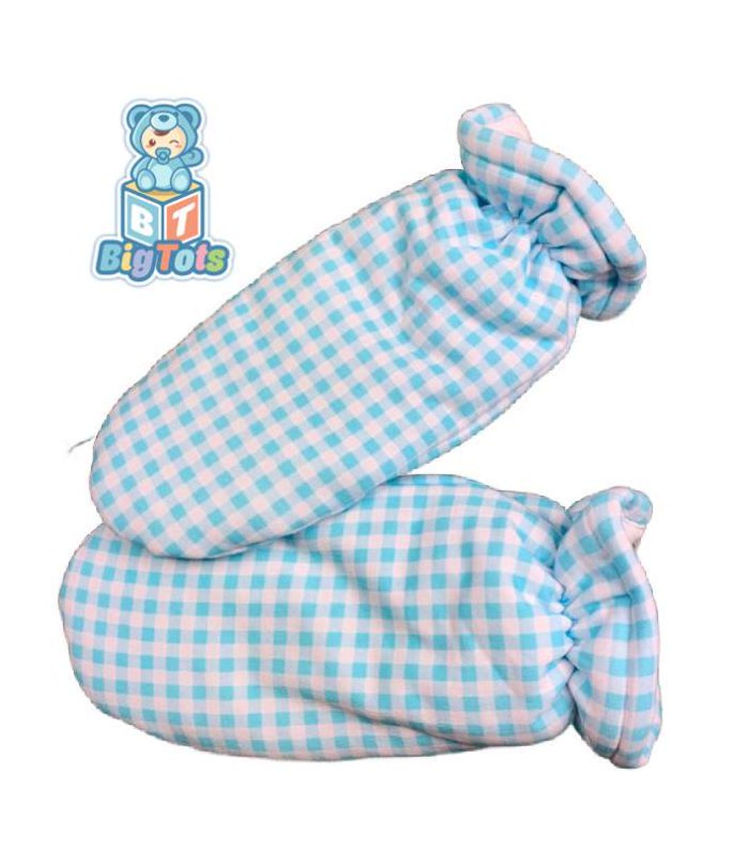 ABDL Blue and White Gingham Check Padded Mittens Adult Baby - Etsy