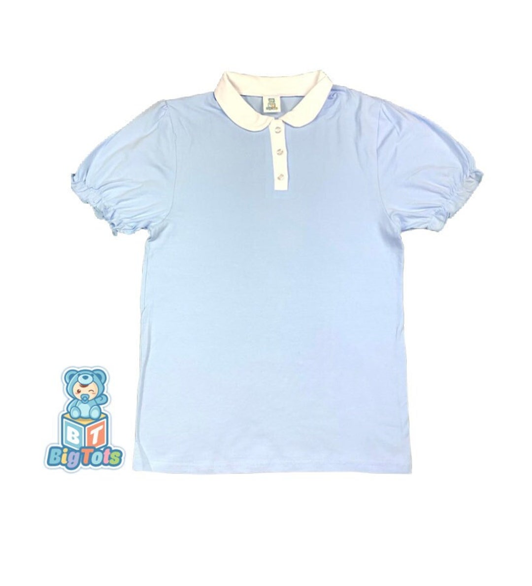 Adult Top Girl Baby Blue Collar Style Top Big Tot - Etsy