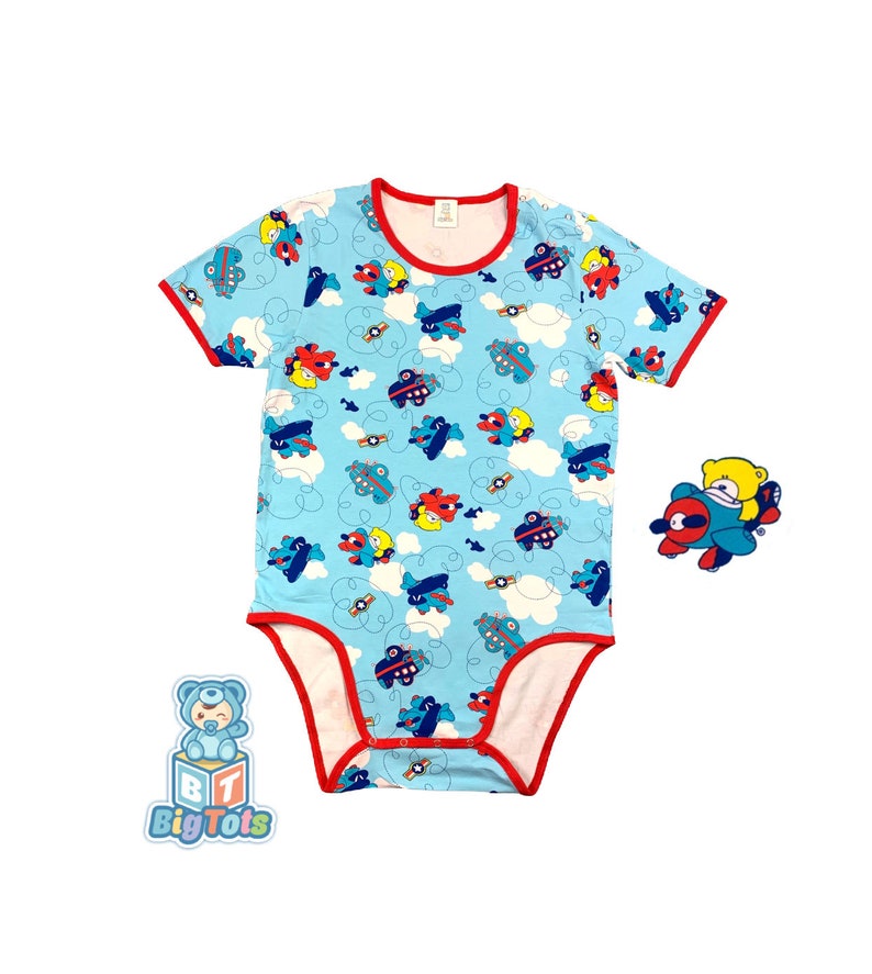 BIG TOTS ABDL Airplane Teddy's Snap Shoulder Bodysuit - Etsy