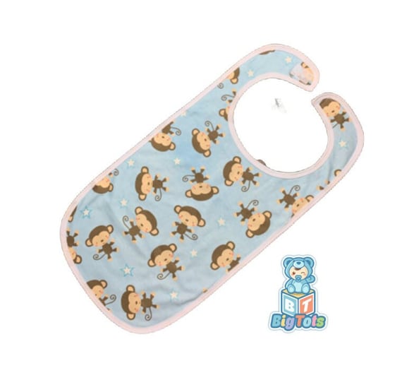 Adult Baby Bib Monkeys Print ABDL - Etsy
